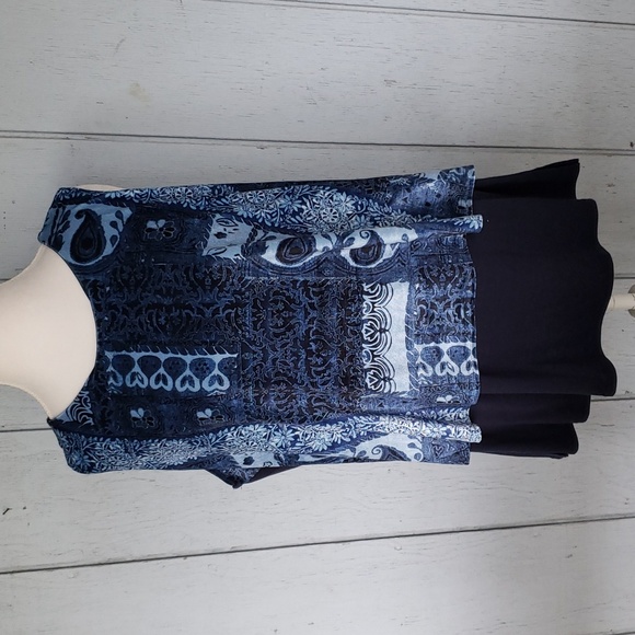 DG2 by Diane Gilman | Tops | Nwot Blue Sleeveless Top Layers Layered ...